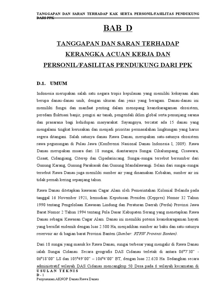 04 Bab D Tanggapan KAK | PDF