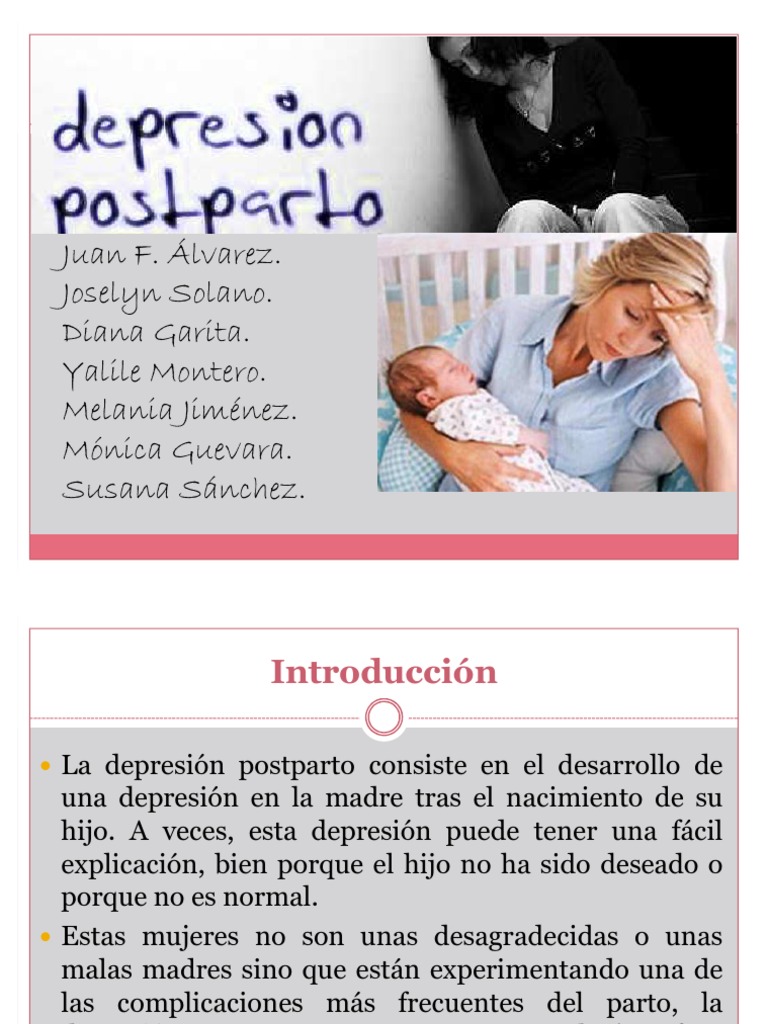 Depresión Postparto. Expo Psico. | PDF | Depresión post-parto | Depresión (estado de ánimo)