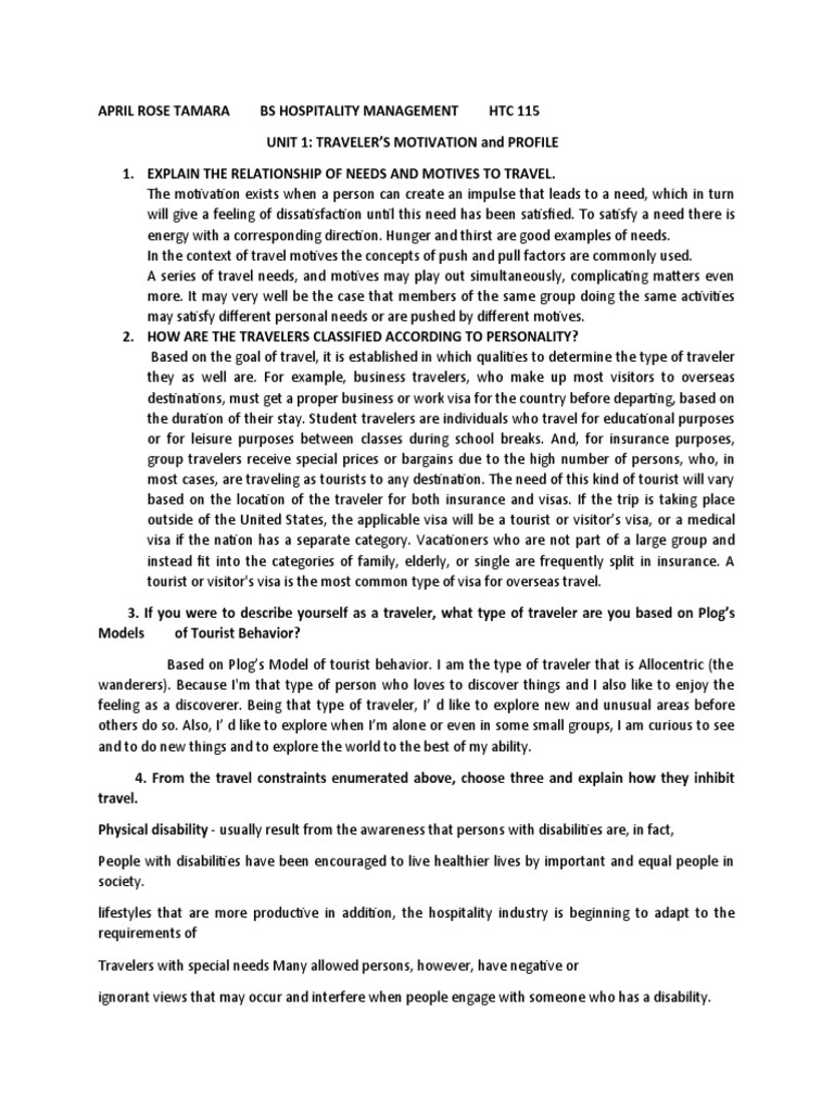 April Rose Tamara BSHM 1A HTC 115 Activities | PDF | Safety | Risk