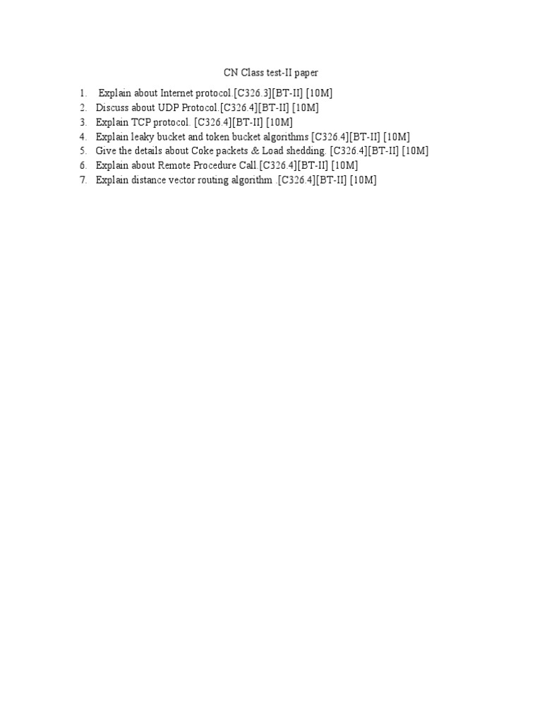 Class Test II | PDF | Technology & Engineering