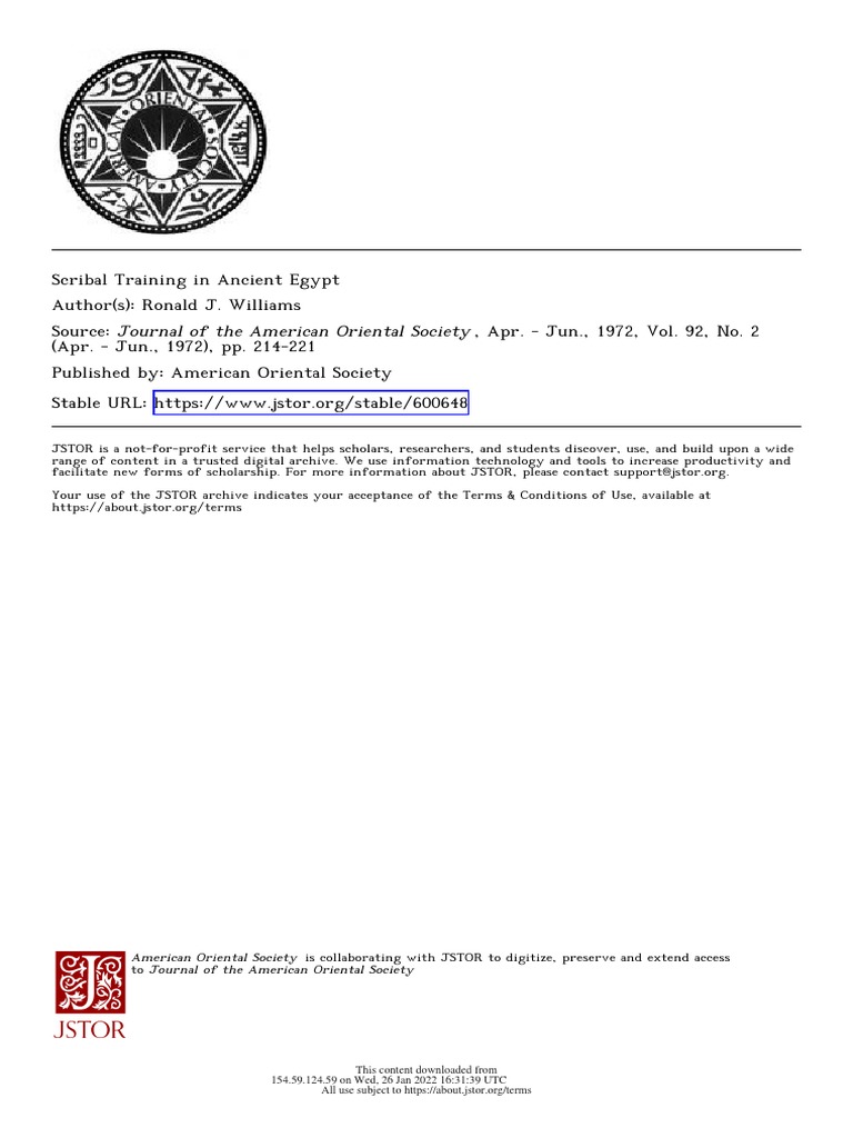 Scribal Education in Ancient Egypt | PDF | Ancient Egypt