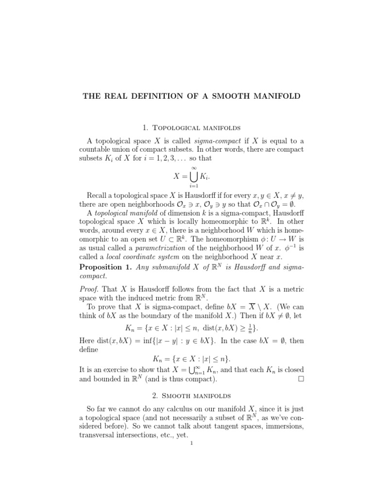 Manifold | PDF | Differentiable Manifold | Manifold