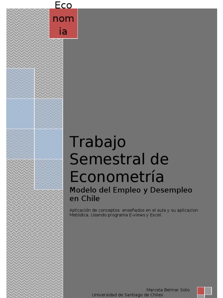 Trabajo Econometria Desempleo - 2 - 51107 | PDF | Econometría | Multicolinealidad