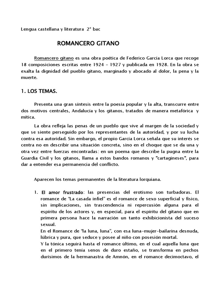 Romancero Gitano | PDF | Federico García Lorca