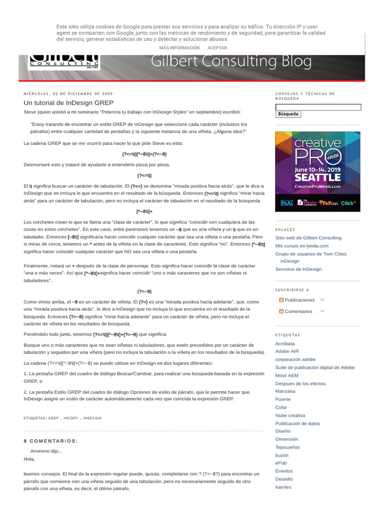 Tutorial GREP en InDesign | PDF | Informática