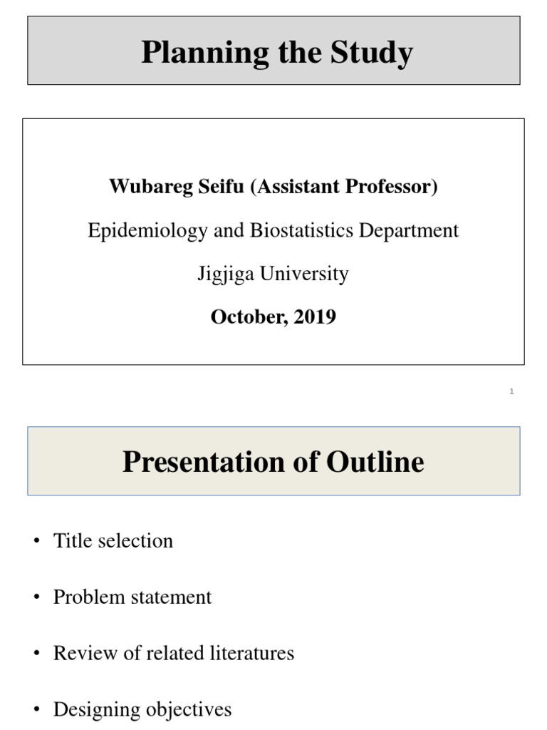 Planning The Study: Wubareg Seifu (Assistant Professor) | Download Free ...