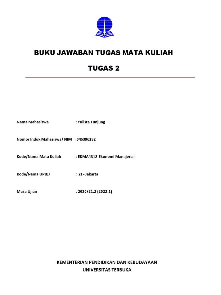 TMK 2 Ekonomi Manajerial Yulista Tunjung 045396252 | PDF