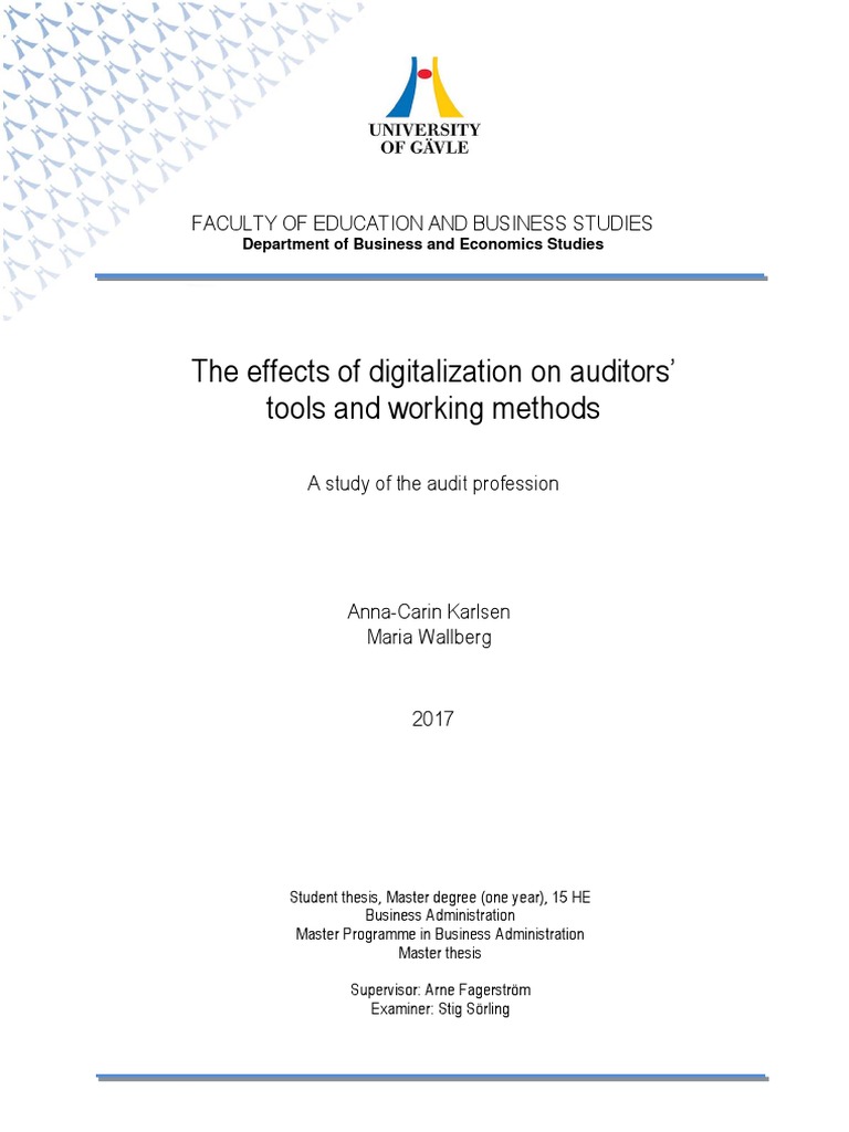 How Digitalization Impacts Auditors' Tools and Methods | PDF | Audit ...
