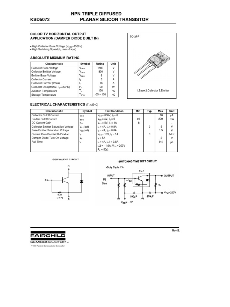 D 5072 | PDF | Bipolar Junction Transistor | Transistor