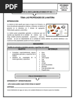 Practica de Laboratorio Propiedades de La Materia | PDF | Importar ...