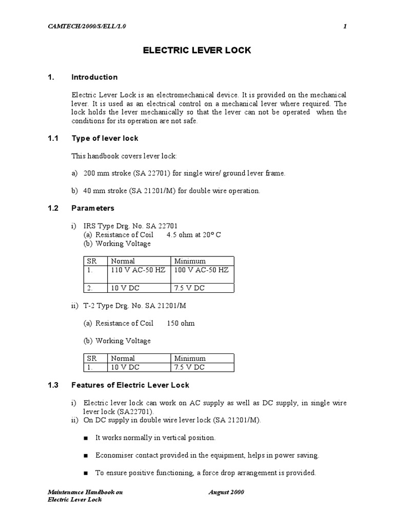 Electric Lever Lock | PDF | Inductor | Alternating Current
