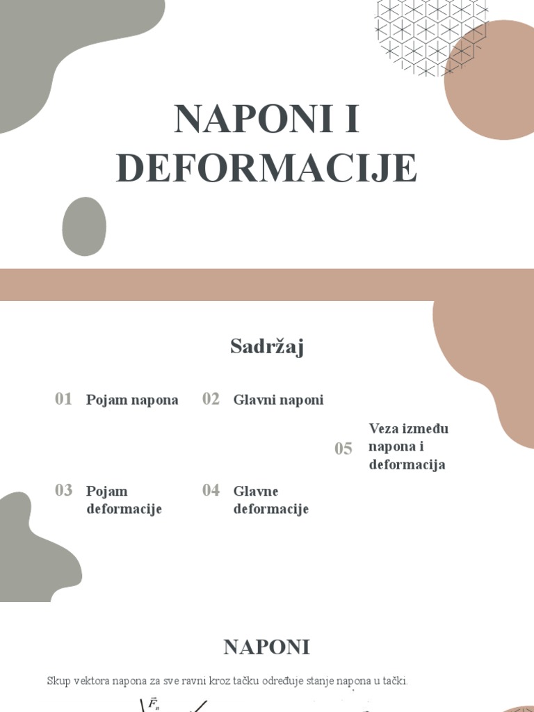 Naponi I Deformacije-Final | PDF