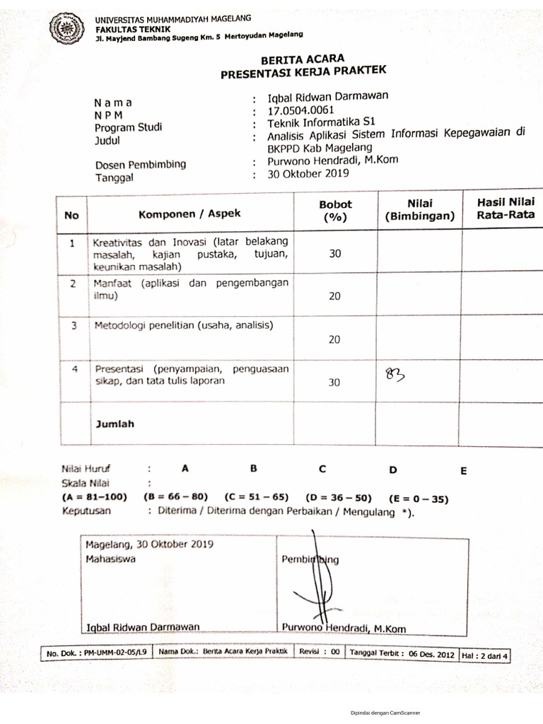 Berita Acara KP | PDF