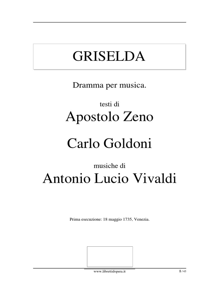 Griselda. Libretto | PDF