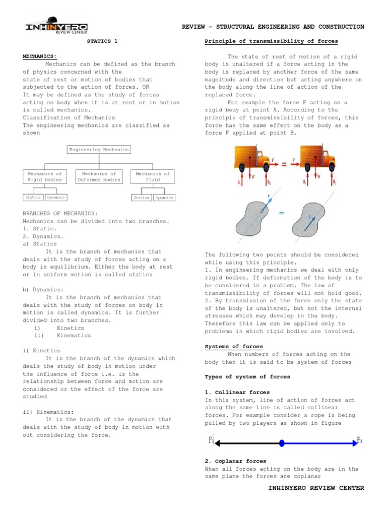Statics 101 | PDF | Force | Mechanics
