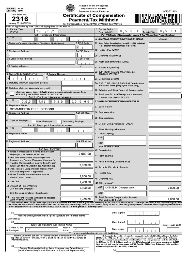 COMELEC Forms | PDF | Employment | Salary