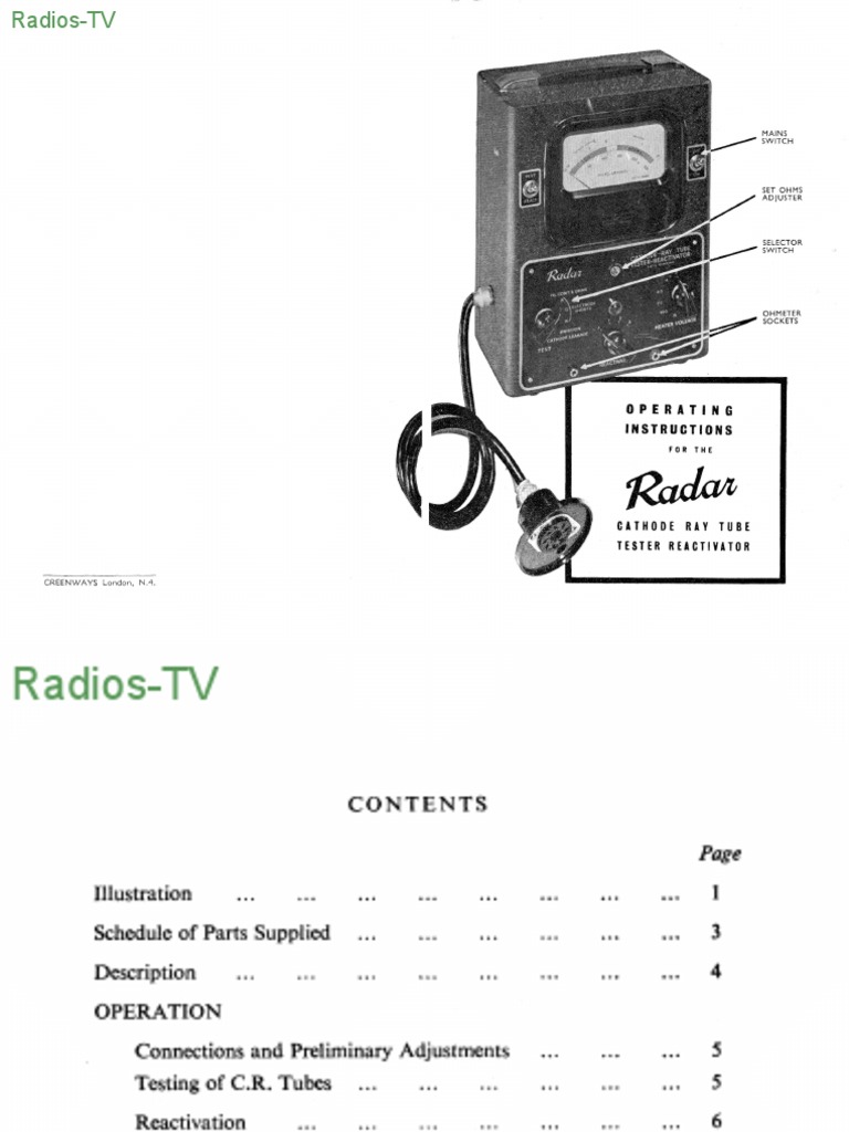 Radar CRT Tester Version 4 | PDF | Vacuum Tube | Electricity