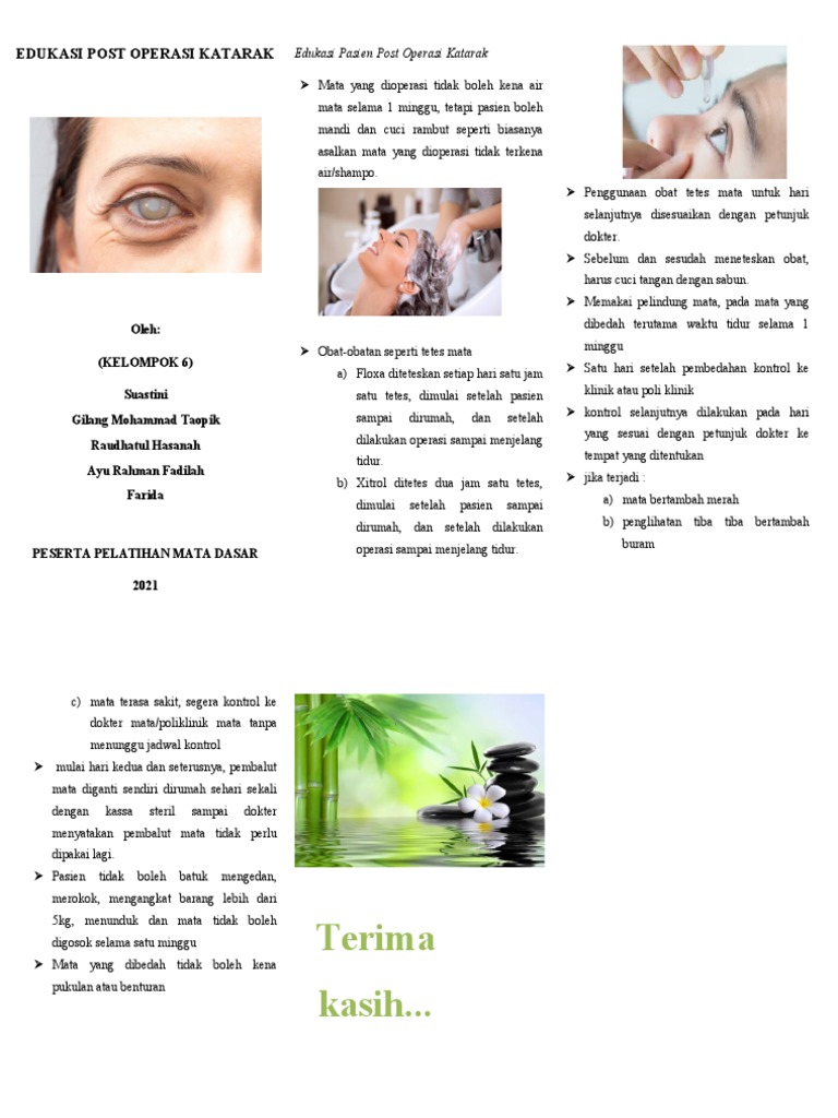Leaflet Edukasi Post Operasi Katarak | PDF