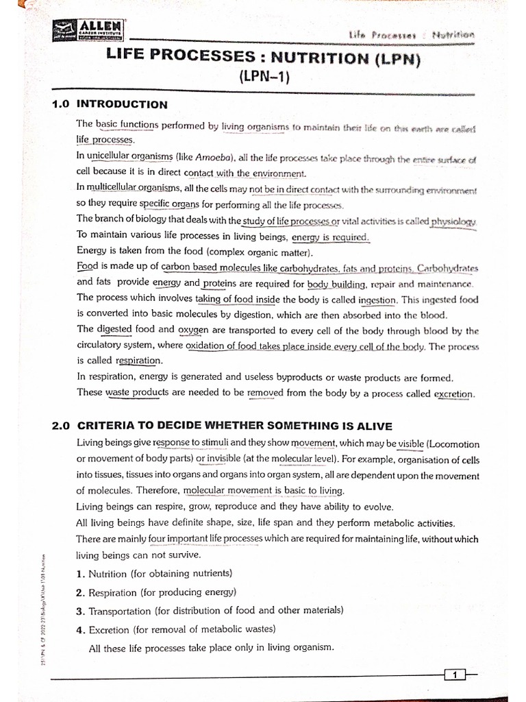 Biology Chapter 1 Class 10 | PDF