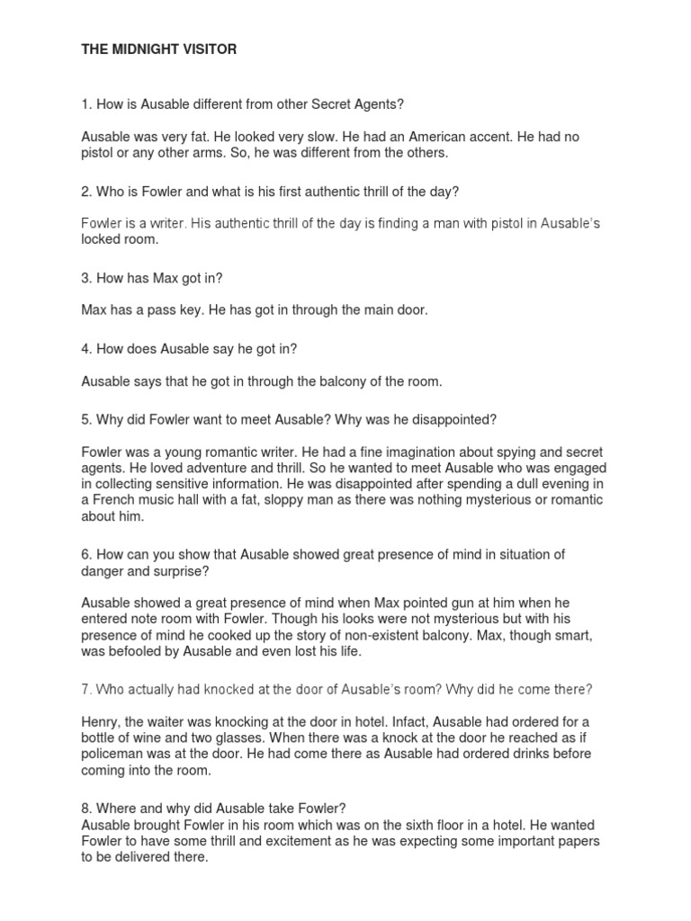 The Midnight Visitor | PDF