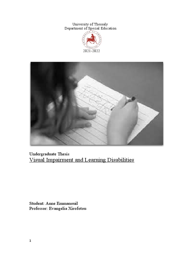 Visual Impairment and Learning Disabilities: University of Thessaly ...