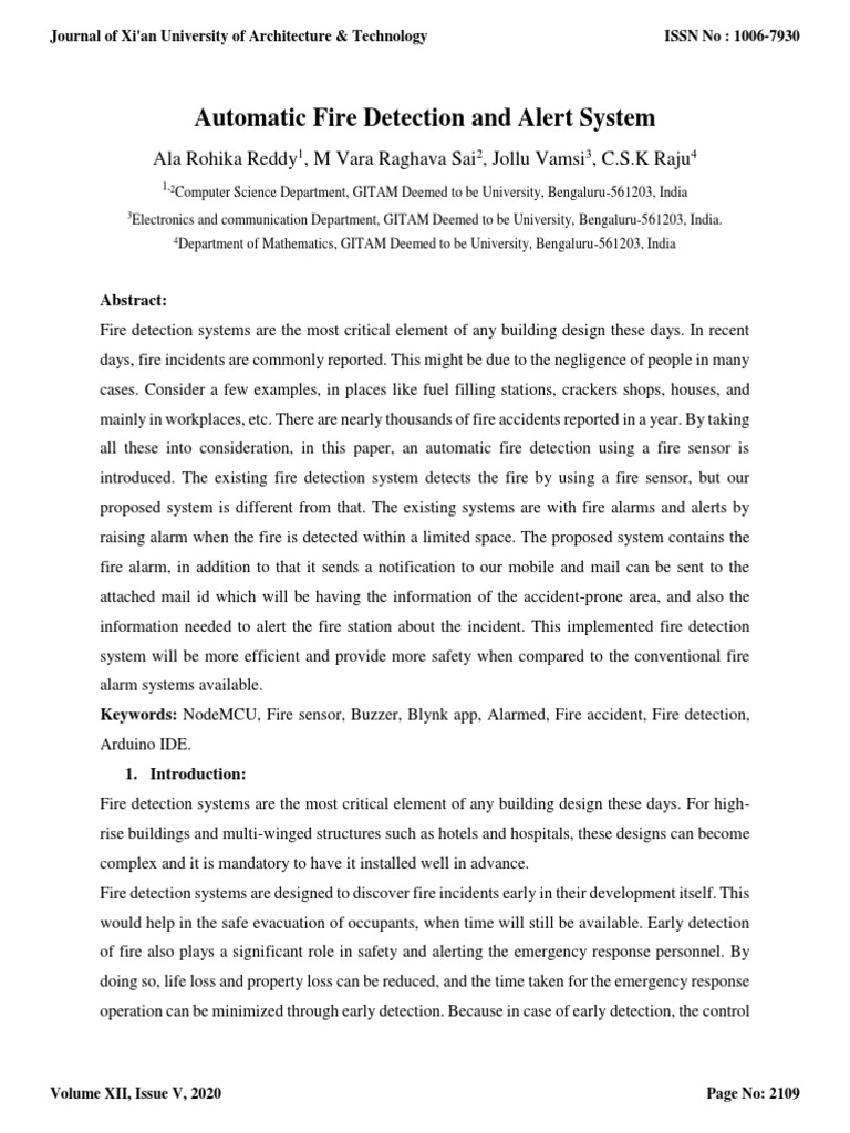 Automatic Fire Detection and Alert System with Mobile Notification and ...
