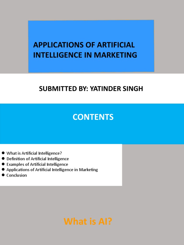 AI Applications in Marketing Explained | PDF | Intelligence (AI ...