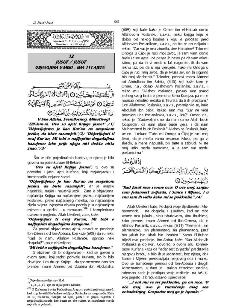 Tefsir Ibn Kesir - Jusuf (Jusuf) | PDF