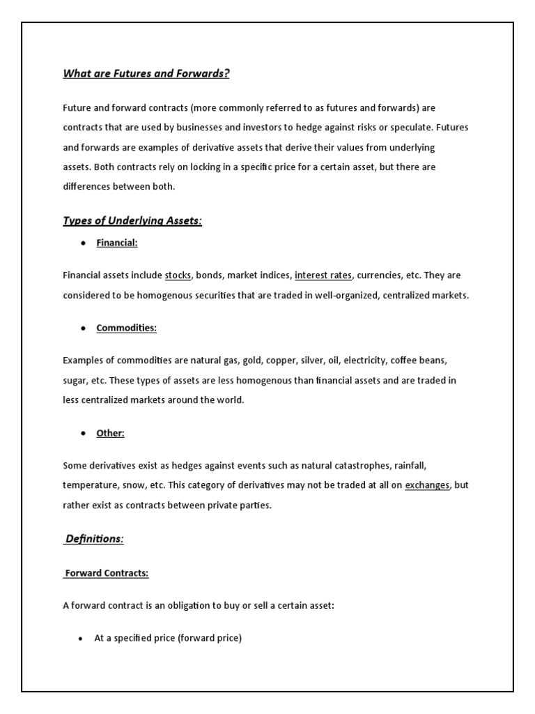 Understanding Futures and Forwards | PDF | Futures Contract ...