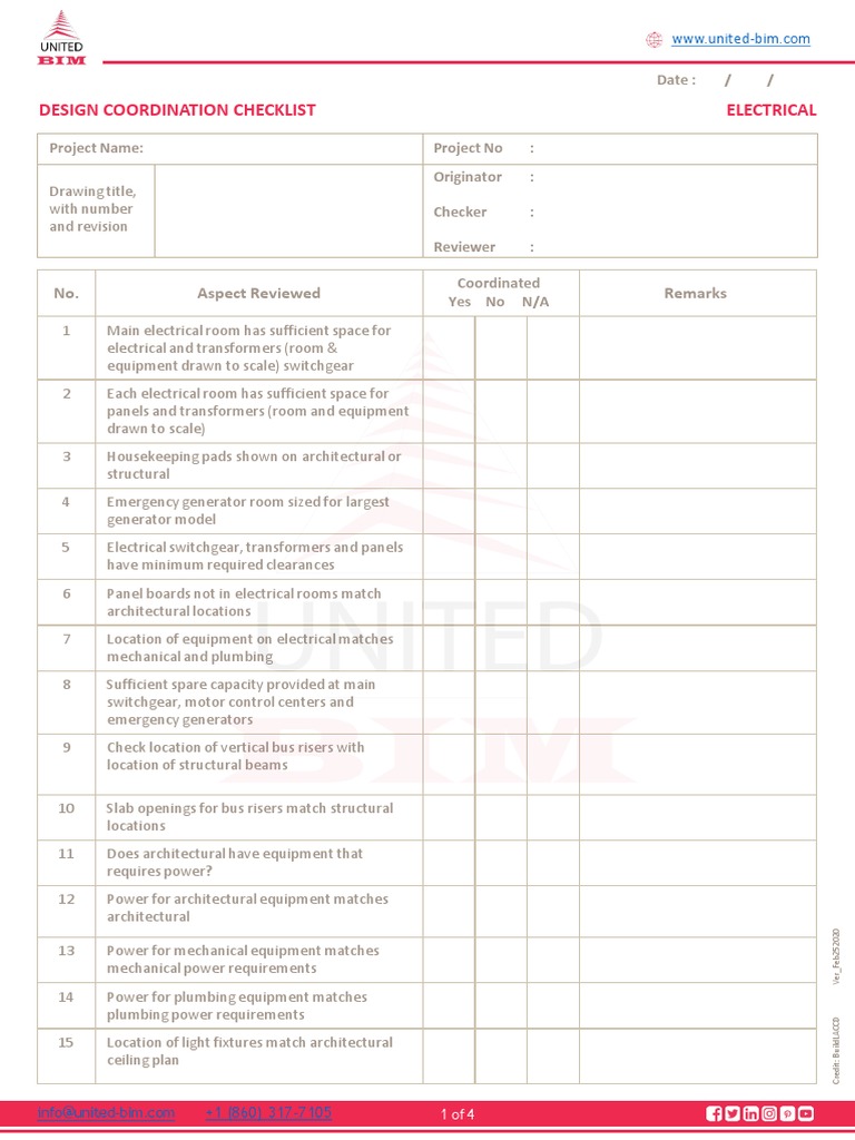 Design Coordination Checklist Electrical Verfeb282020 | PDF | Elevator ...