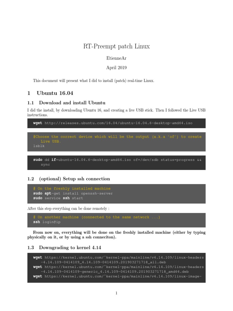 RT Preempt Patch Linux | PDF | Booting | Kernel (Operating System)