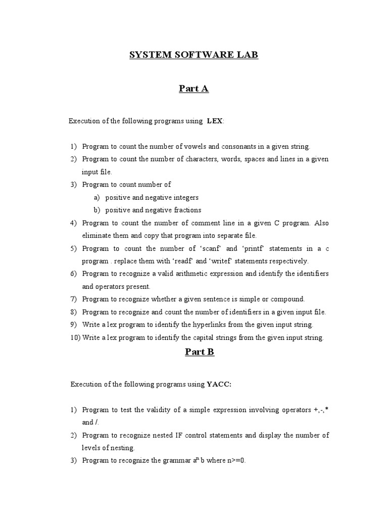 System Software Manual | PDF | Computer Programming | Parsing