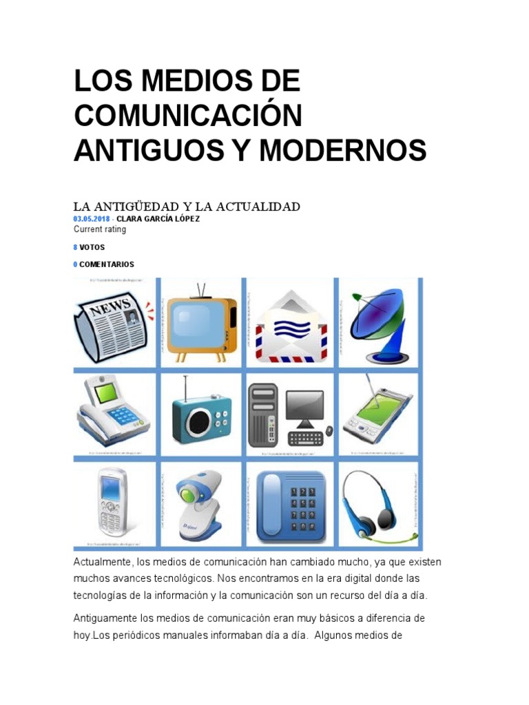 Los Medios de Comunicación Antiguos y Modernos | PDF