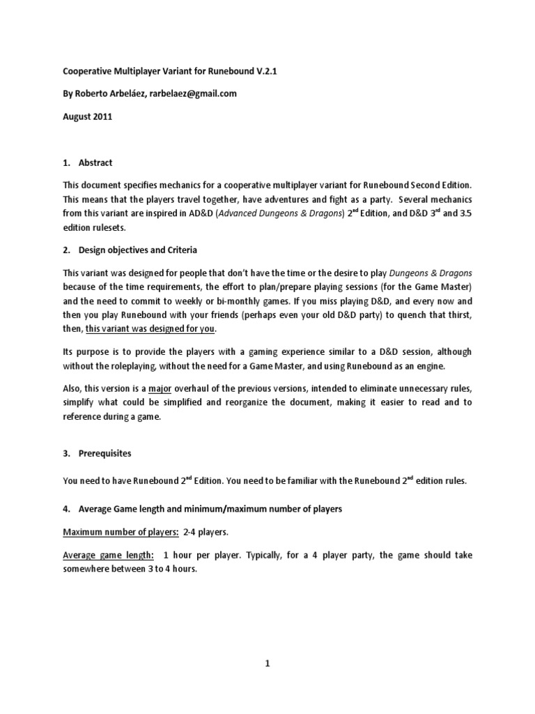 Cooperative Multiplayer Runebound v2.1 | PDF | Dungeons & Dragons | Gaming