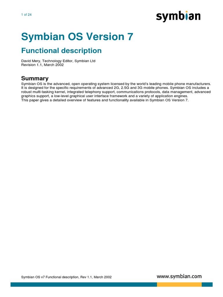 Symbian Tutorial | PDF | Operating System | Bluetooth