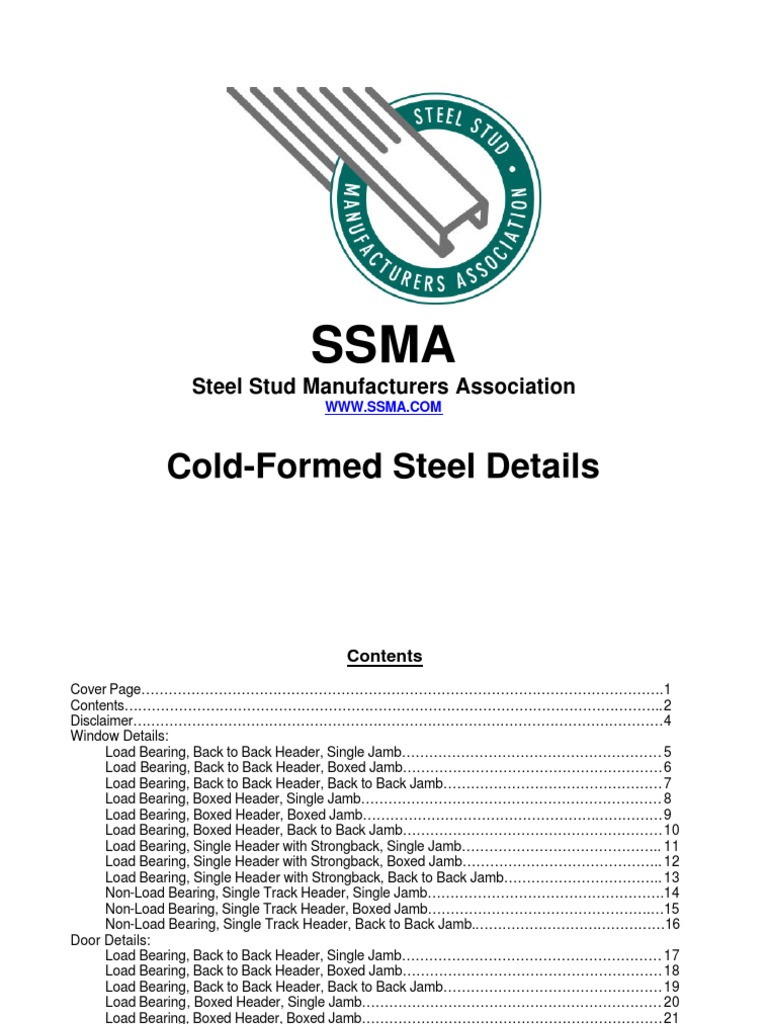SSMA Details | PDF | Framing (Construction) | Wall