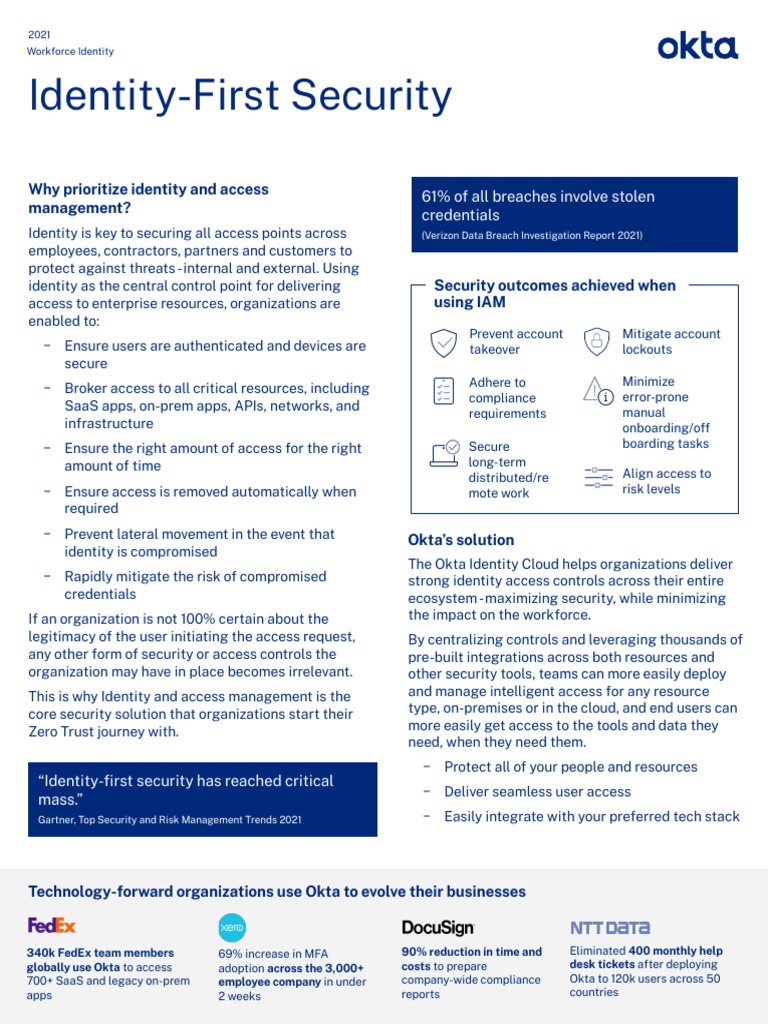 Identity First Security One Pager (Okta) | PDF | Cloud Computing ...