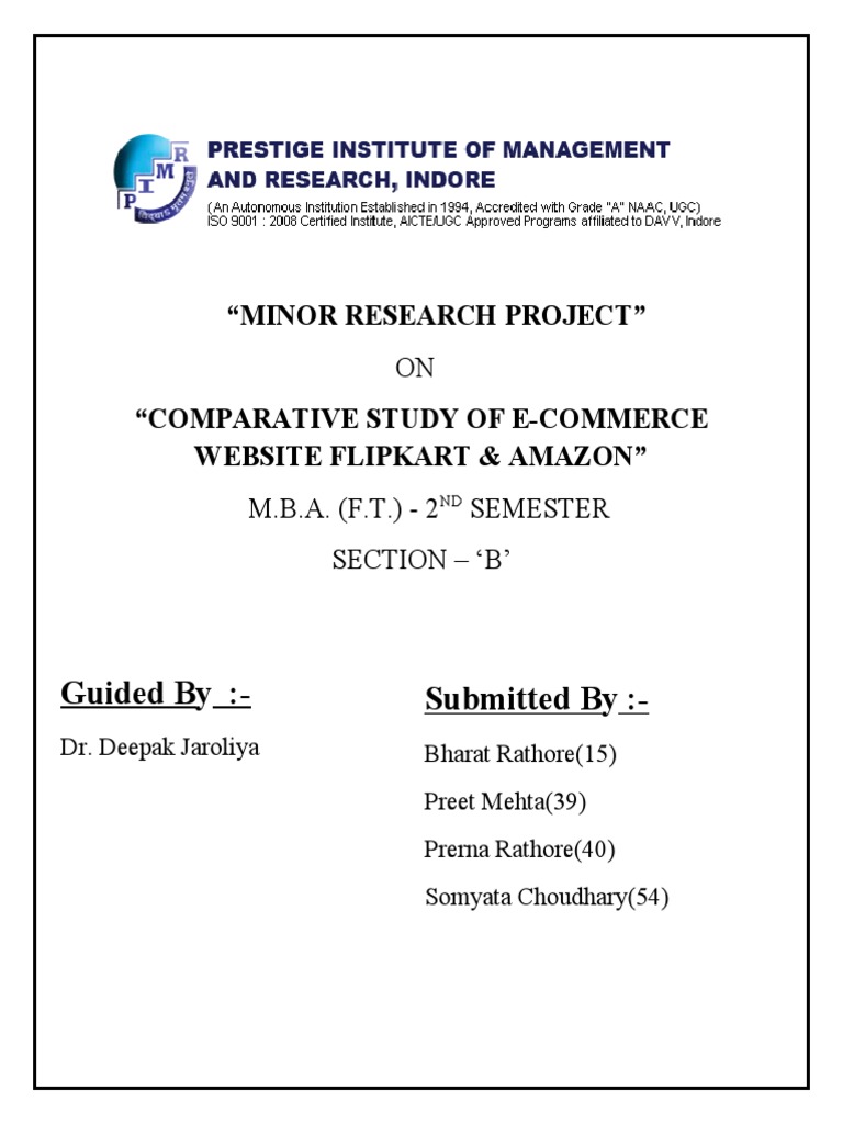 Guided By:-Submitted By:-: "Minor Research Project" ON "Comparative ...