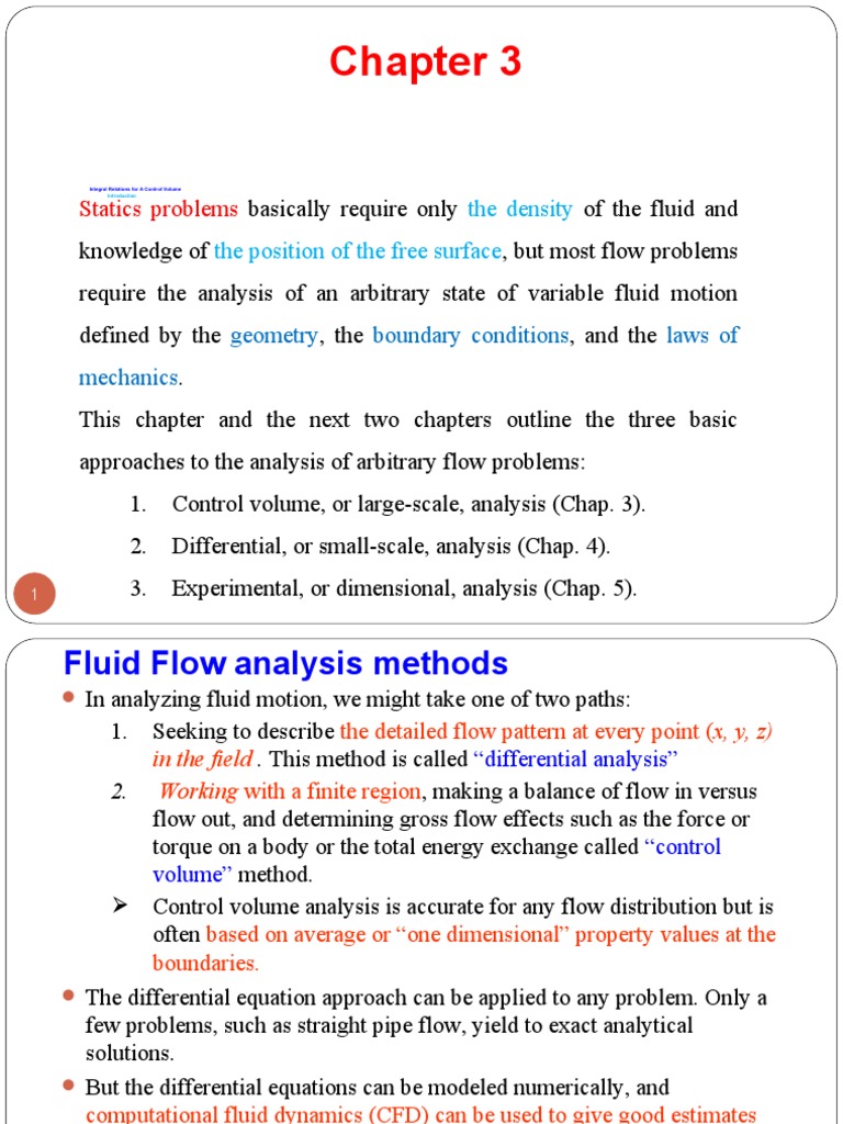 Chapter 3 Integral Relations For A Control Volume Autosaved Autosaved | PDF | Fluid Dynamics | Force
