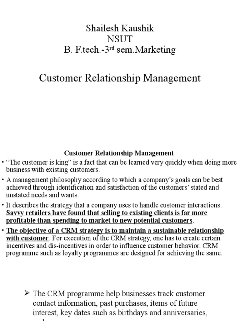 Customer Relationship Management in Retail | PDF | Customer ...
