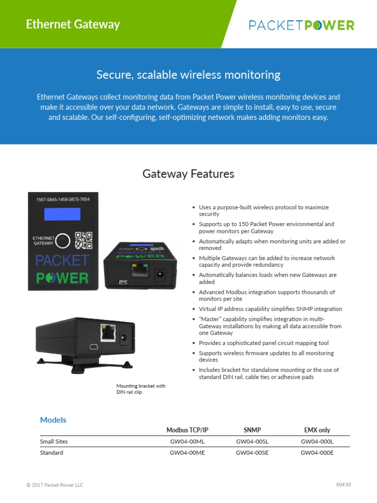 Packet Power Ethernet Gateway | PDF | Computer Network | Wi Fi