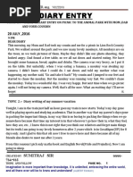 Diary Entry Notes | PDF | Diary | Experience