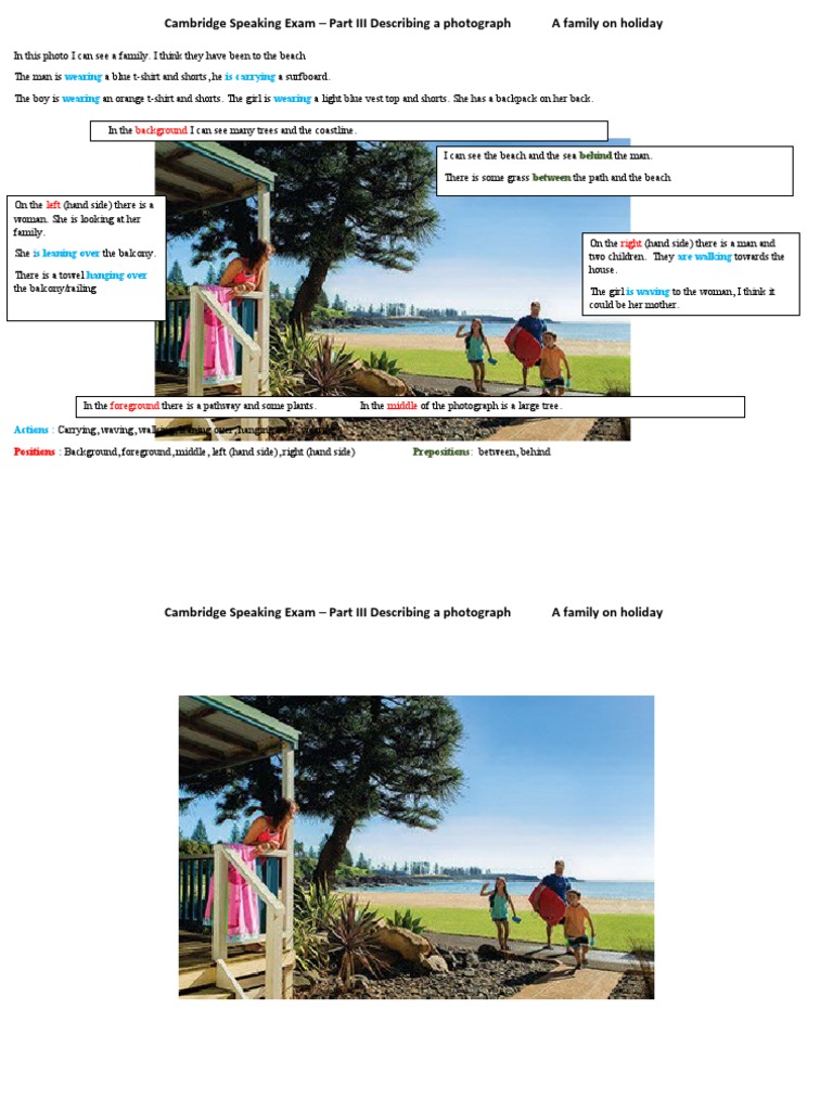 Cambridge b1 Speaking Test PT III Picture Description Exercises ...