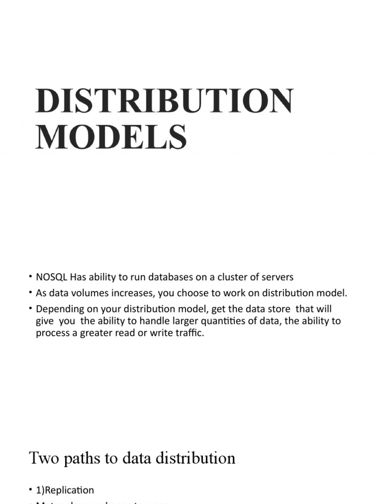 Nosql Database Distribution And Consistency Models Pdf No Sql Replication Computing 5408