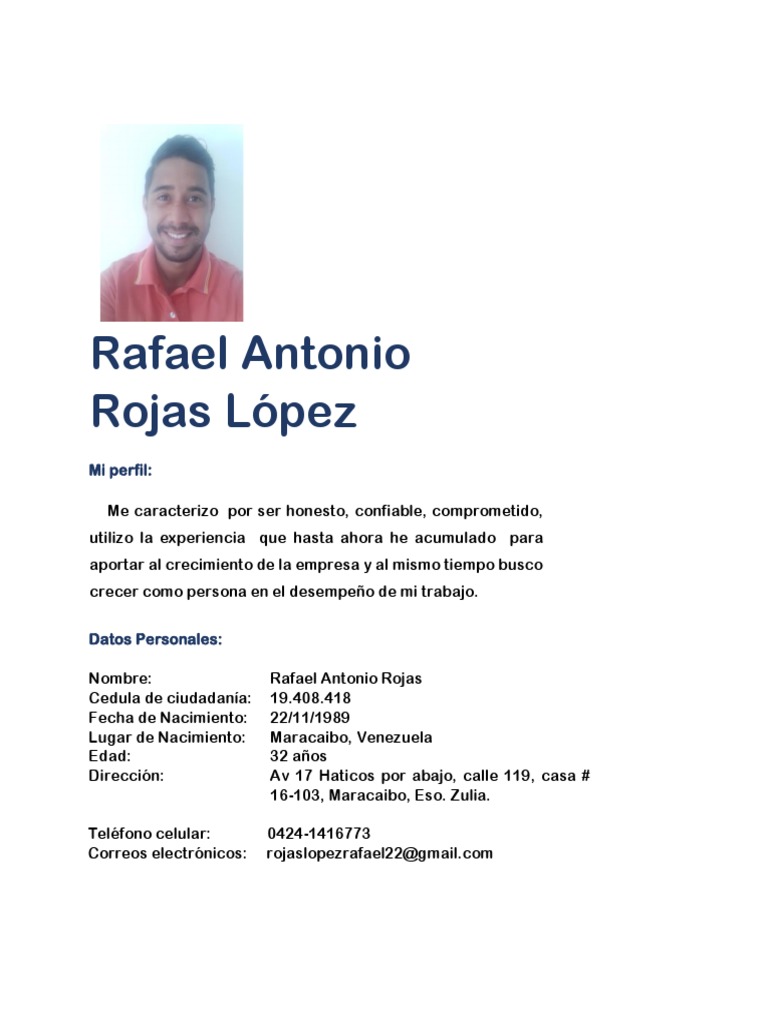 CV Rafael Rojas... | PDF