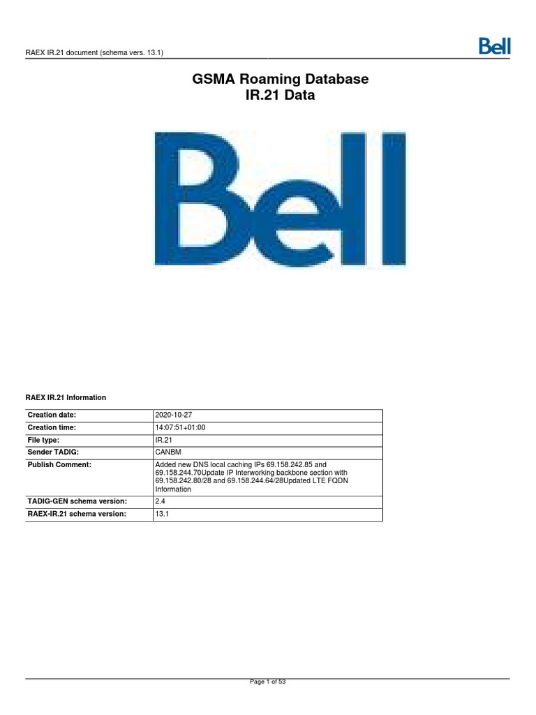 IR21 - CANBM - Bell Mobility Inc. - 20201027140751 | PDF | Computer ...