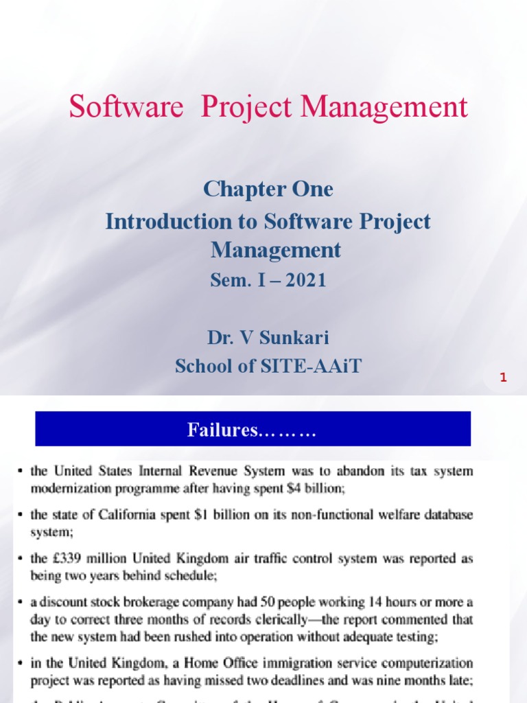 Chapter One Introduction To Software Project Management | PDF | Project ...