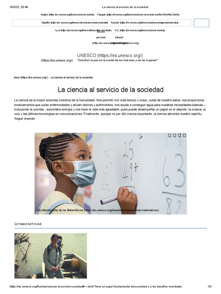 La Ciencia Al Servicio de La Sociedad | PDF | Sociedad | America latina