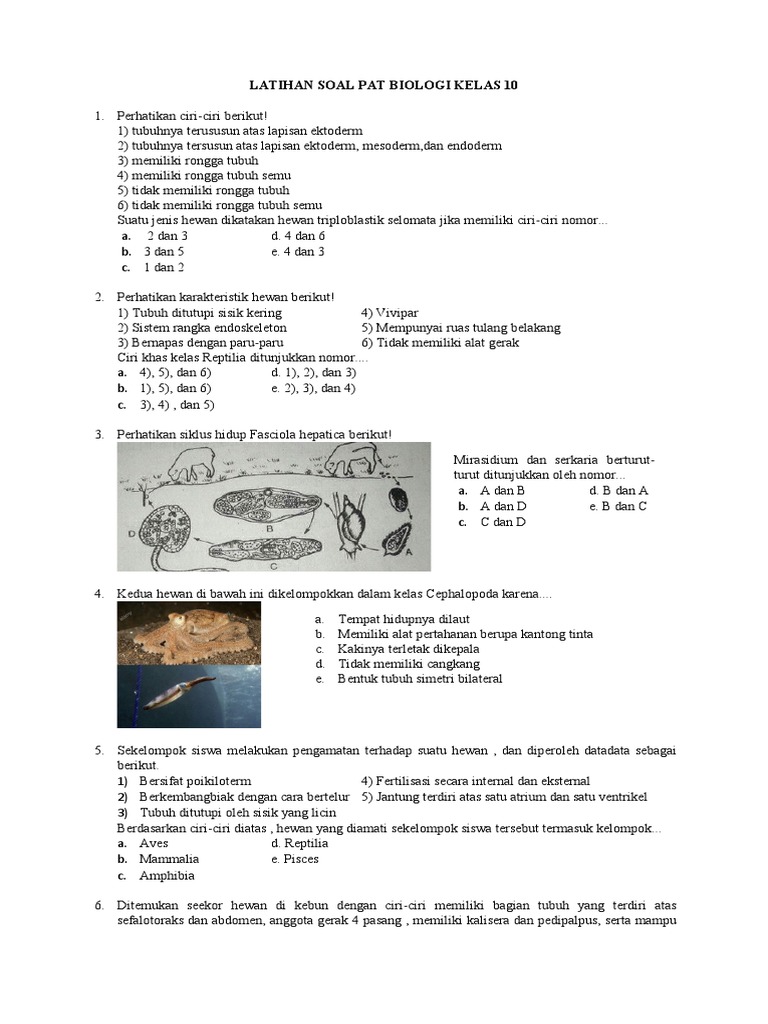 Latihan Soal Pat Biologi Kelas 10 | PDF