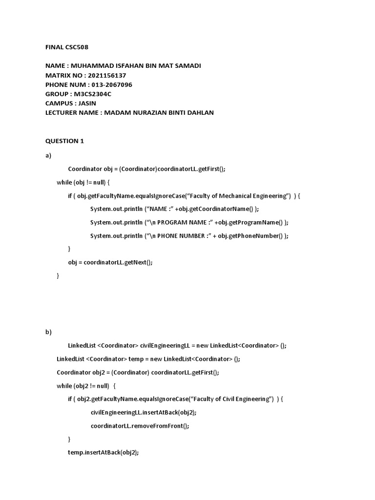 Fa CSC508 | PDF | Queue (Abstract Data Type) | Information Technology Management
